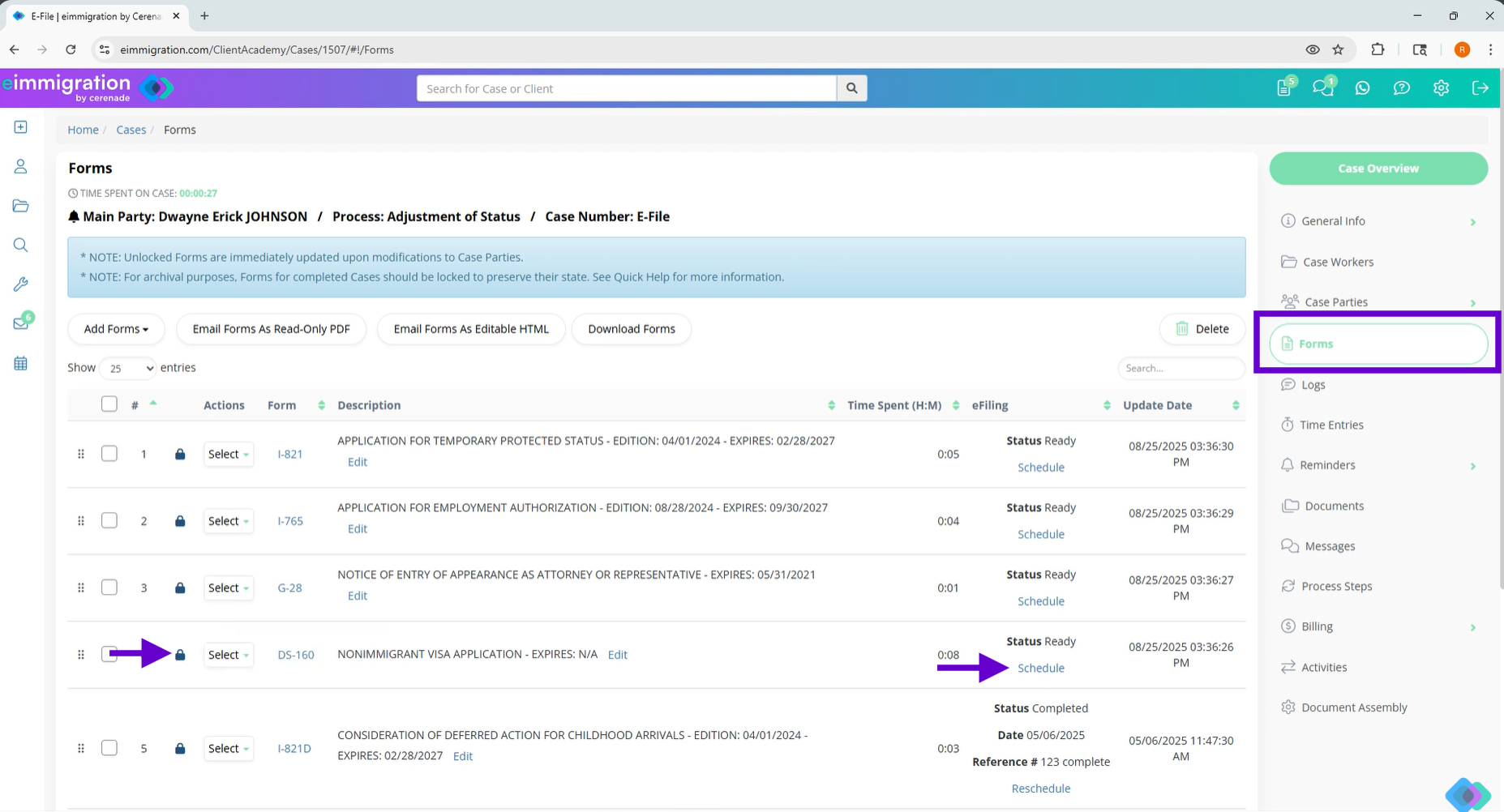 E-Filing Chrome Extension